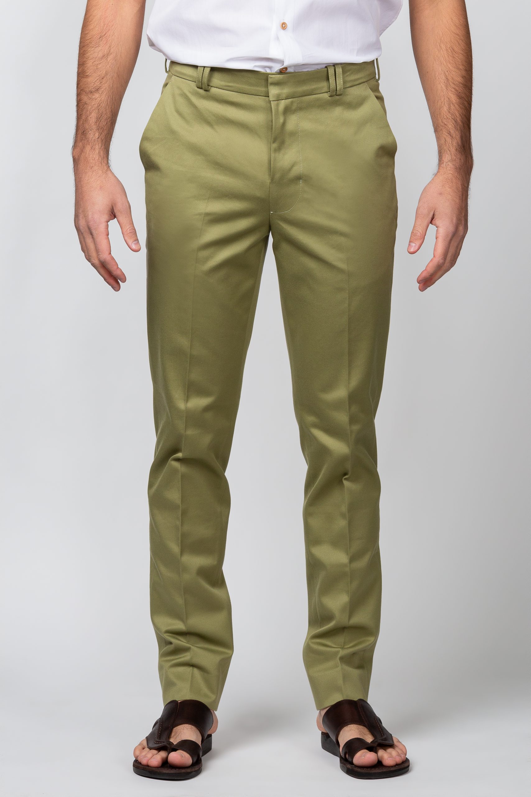 Moss Green Chinos - MR. CUFF